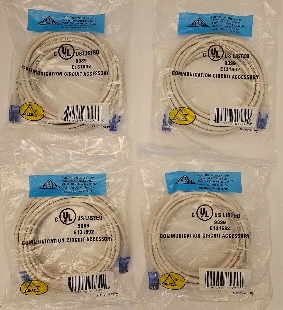 Allen Tel Products AT1514EV-WH CAT 5e 14FT White ETL Verified Cable Lot ...