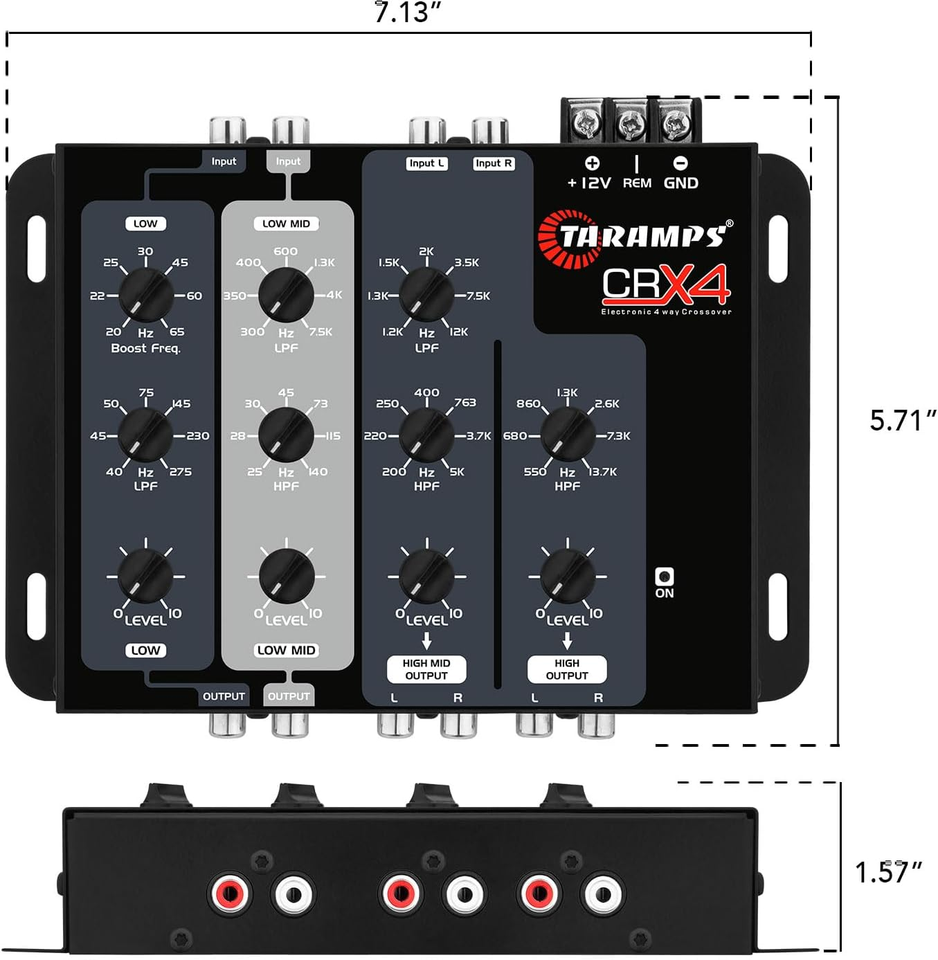 Taramps Crx4 Electronic 4 Way Crossover Rca Channels 8 Volts Rms Car ...