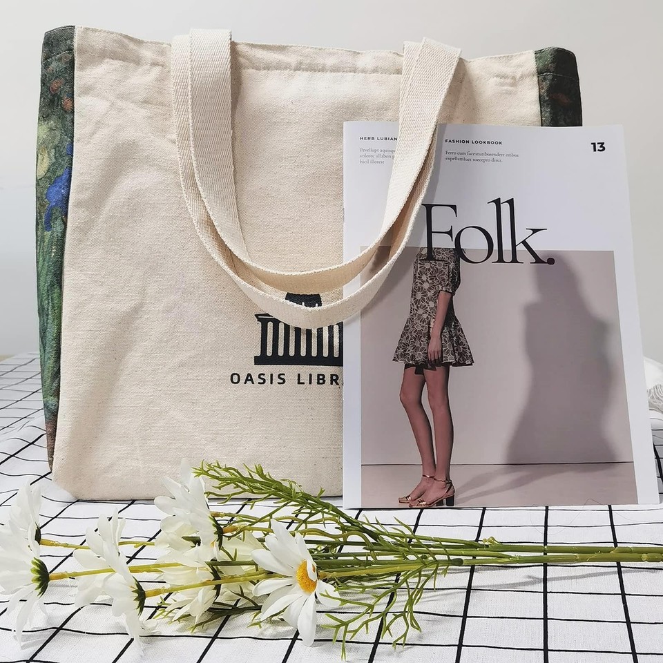 BROADREAM Aesthetic Canvas Tote Bag for Women Vintage Reusable Shoulder ...