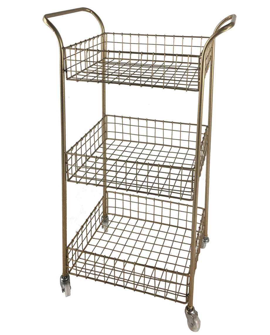 Gold Metal 3-Tier Rolling Rack | eBay
