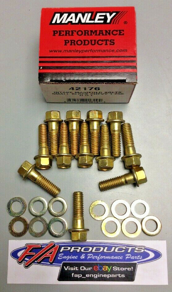 Manley 42176 Small Block Chevy Intake Manifold Bolts Gold Irridite With ...