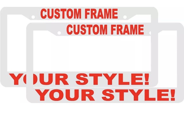 2 CUSTOM PERSONALIZED WHITE WITH RED LETTERS Customized License Plate 2-custom-personalized-white-with-red-letters-customized-license-plate