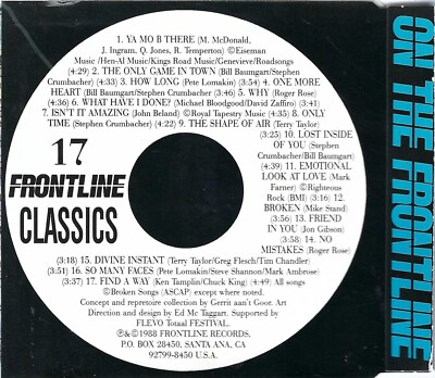 Various - On the Frontline: 17 Frontline Classics - Radio Promo used cd ...
