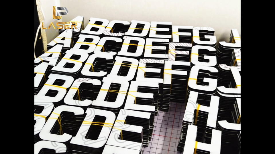 4D / 3D LASER CUT Number Plate Letters/Characters- 3mm Gloss Black Self ...