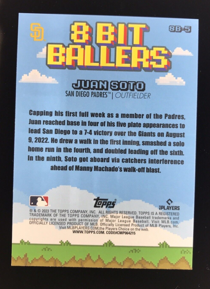 Juan Soto 8 Bit Ballers 2023 Topps Big League MLB #8B-5 SD Padres | eBay