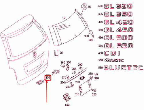 NEW MERCEDES-BENZ GL X164 REAR PANEL DOOR HANDLE SEAL A1647400678 | eBay