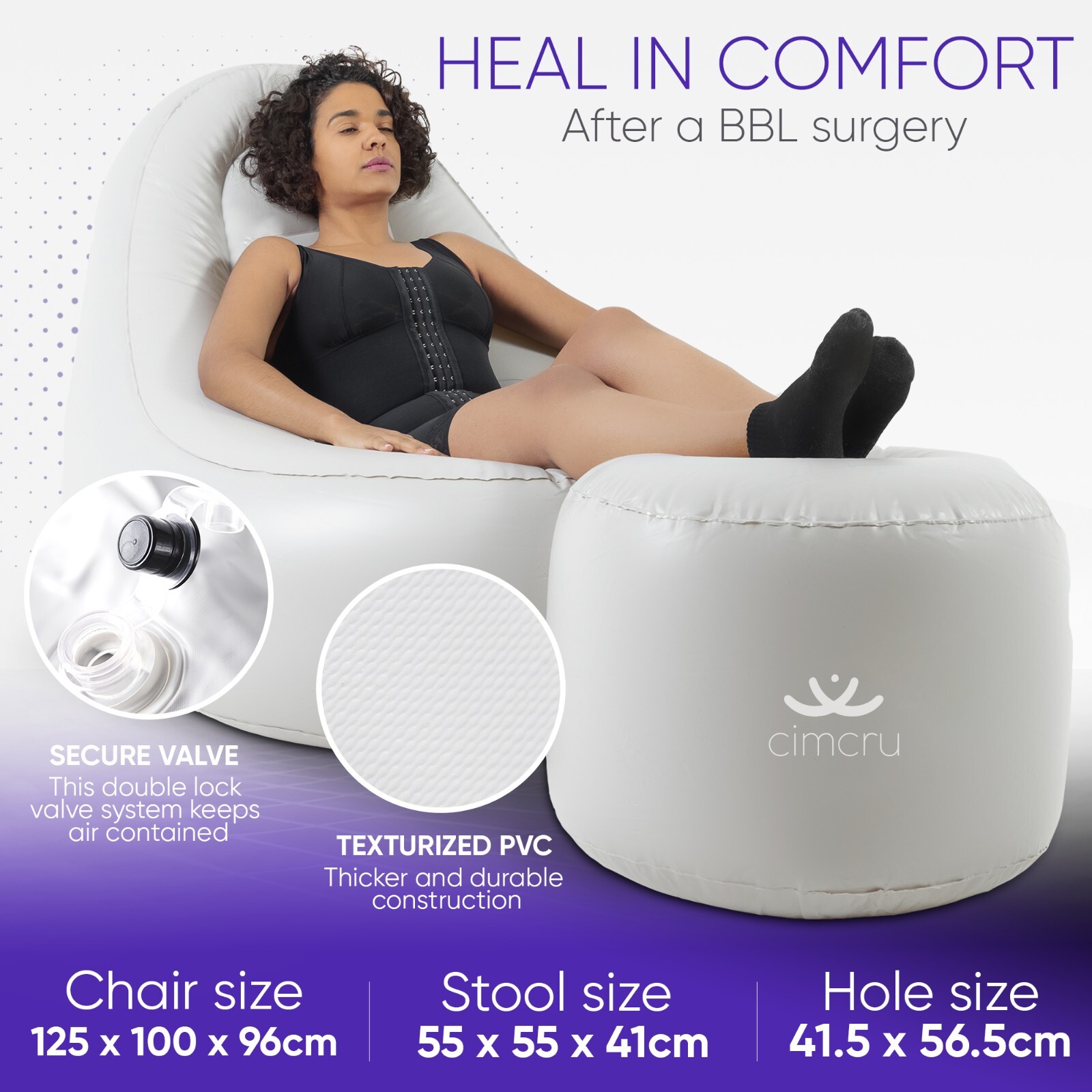 BBL Chair Bundled w/ BBL Post Surgery Supplies Air Pump Urinal lipo ...