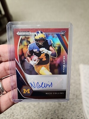 2021 Prizm Draft Picks Nico Collins Red Prizm Rookie Texans Auto RC #42 ...