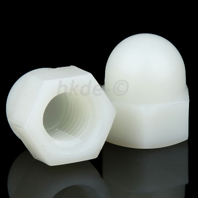 Kunststoff Hutmutter Weiß Nylon DIN 1587 M3 M4 M5 M6 M8 M10 M12 M14 M16 ...