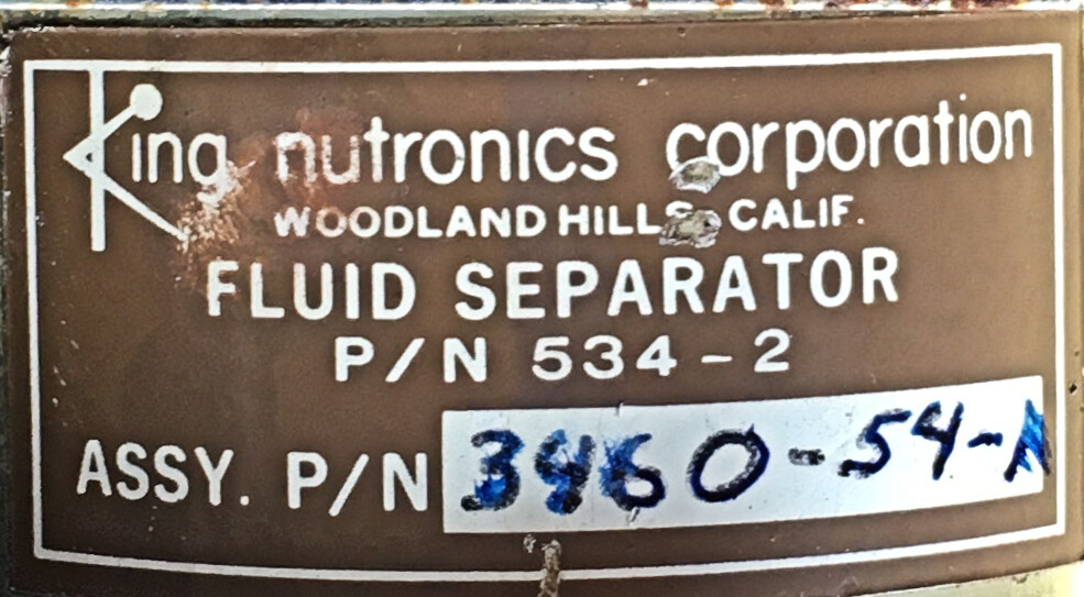 KING NUTRONICS FLUID SEPARATOR MODEL 534-5-3460-54-1 GOOD CONDITION! | eBay