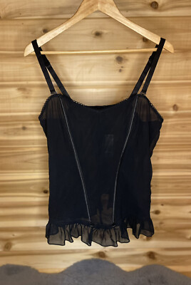 Torrid Vintage Black Sheer Skirted Tulle Corset Top w/ Boning Plus Size ...