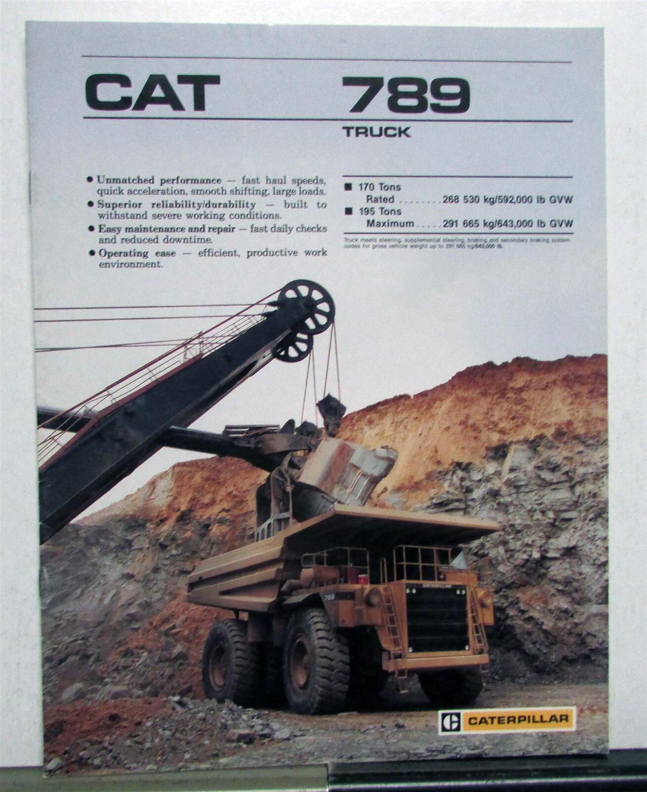1988 CAT 789C Truck Construction Specifications Sales Brochure | eBay