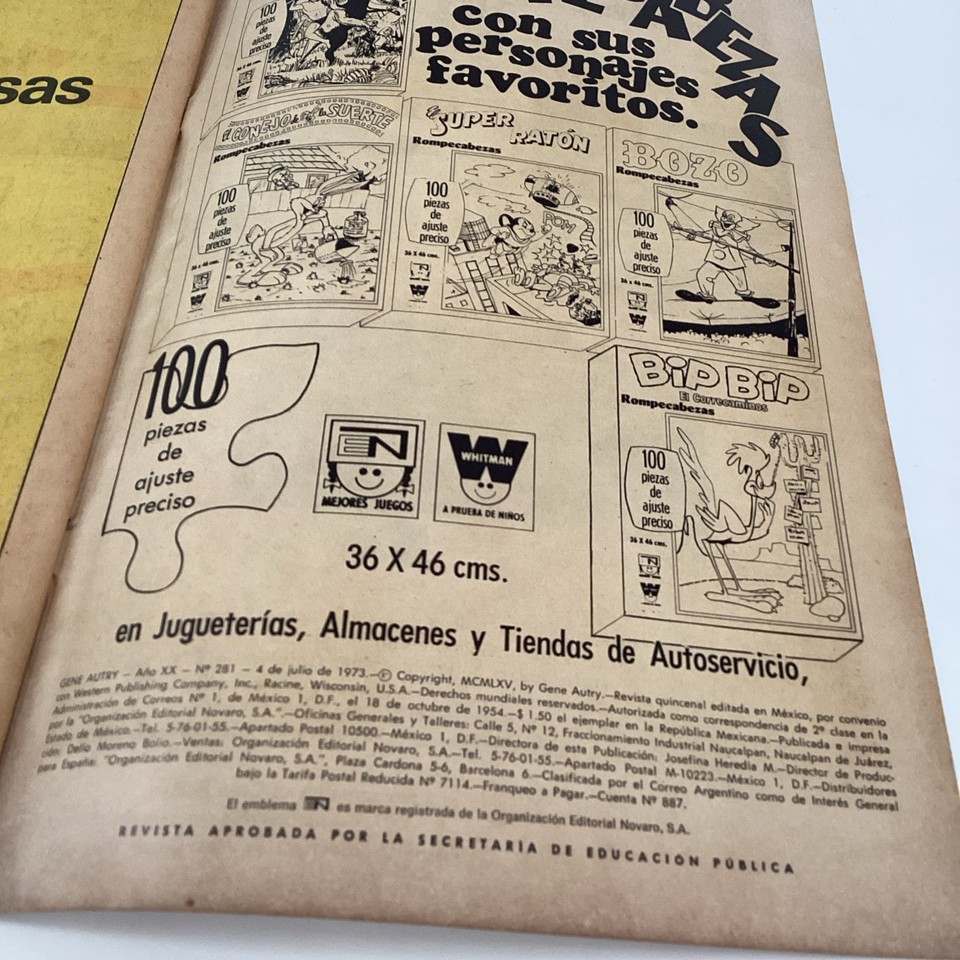 1973 SPANISH MEXICAN COMICS GENE AUTRY 281 WESTERN EDITORIAL NOVARO ...