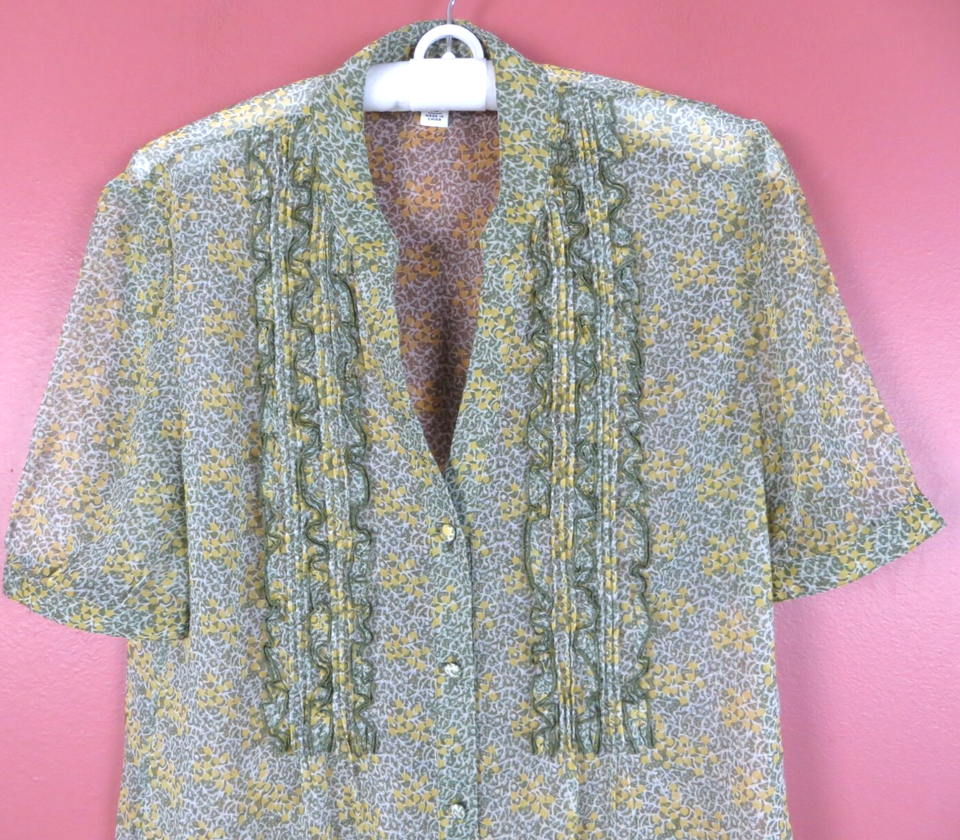 TB07730- BANANA REPUBLIC Women's 100% Polyester Blouse Short Sleeve ...