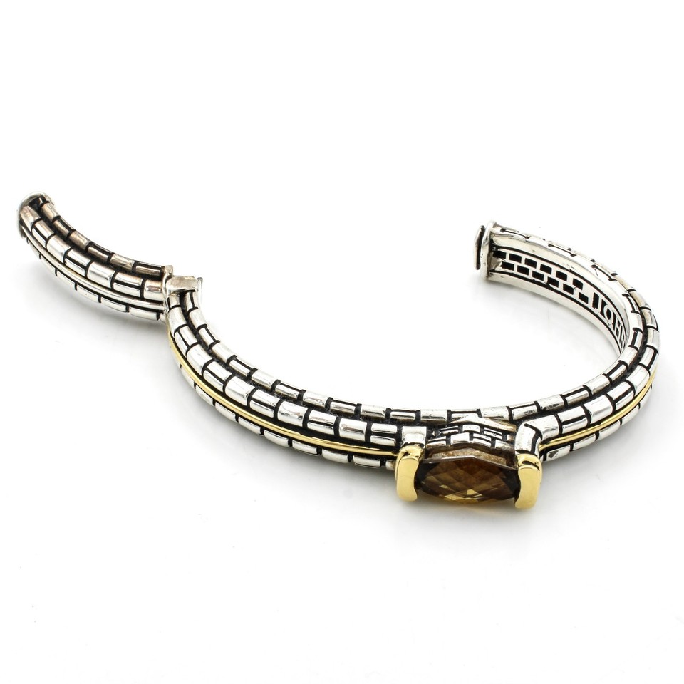 John Atencio Capture Sterling 18k Citrine Sz 6.5" Clamper Cuff Bracelet ...