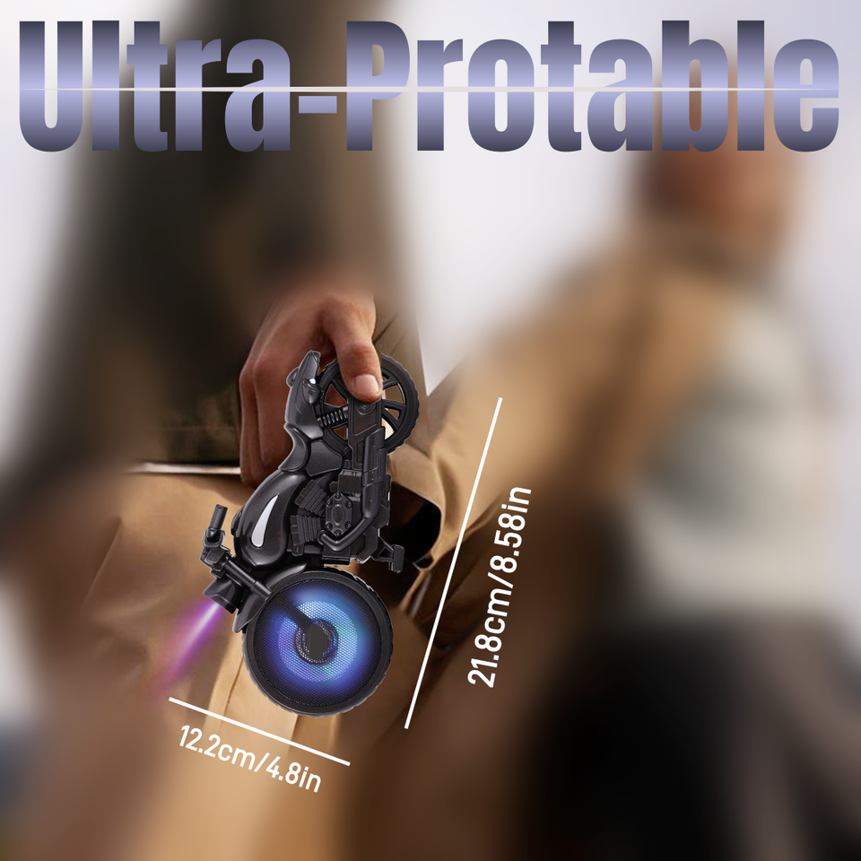 Portable Bluetooth Speaker Motorcycle Replica w/ LED Lights FM Radio TF ...