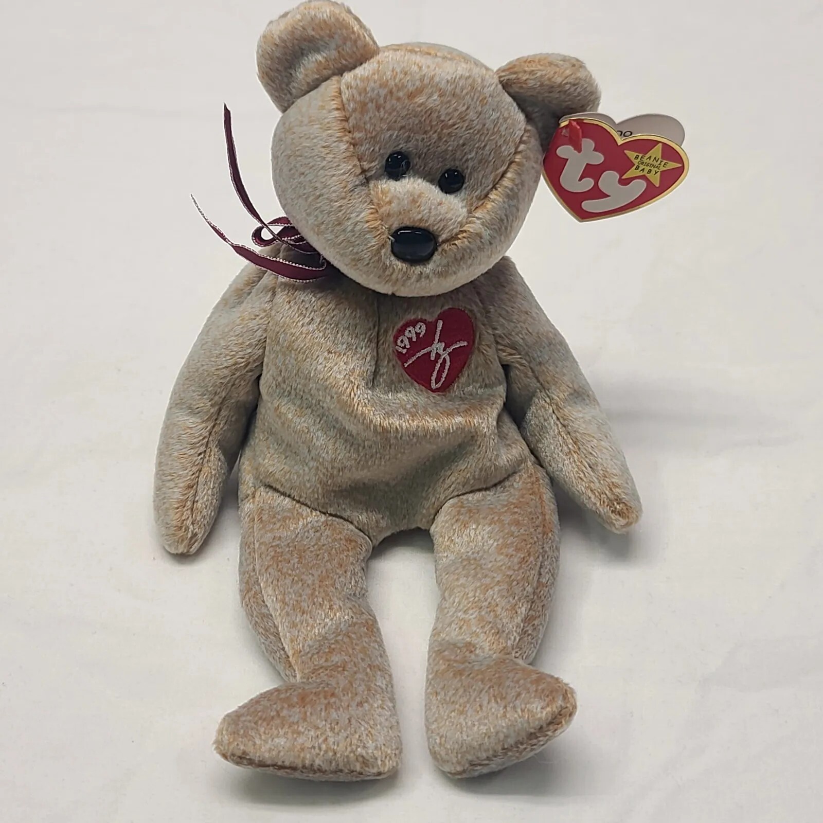 Rare! Retired! 1999 SIGNATURE BEAR - VINTAGE Ty Beanie Baby MINT ...