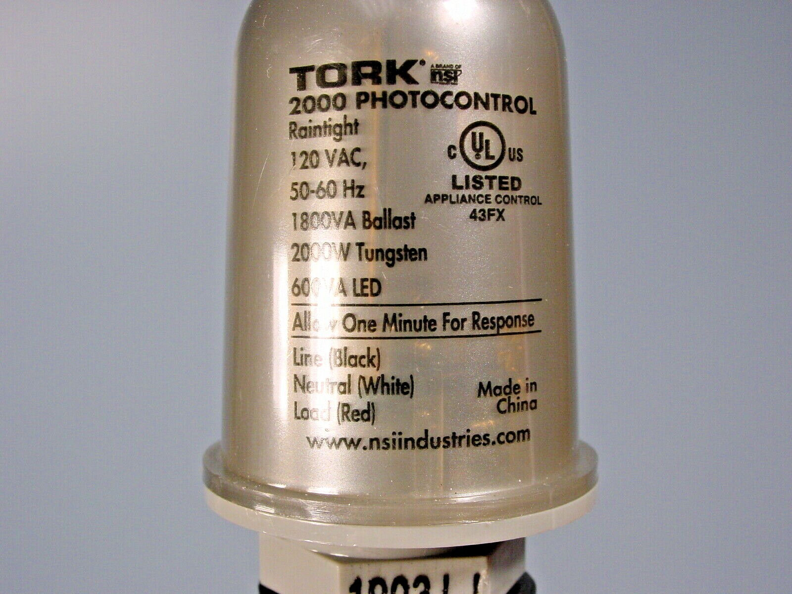 Tork 2000 120v Photocontrol 1/2" Conduit Mount Fixed Position for sale ...
