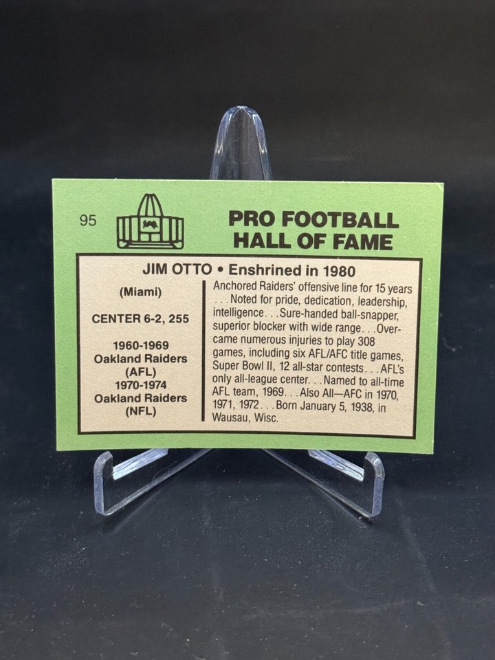 1985-88 Football Immortals Jim Otto Card #95 | eBay