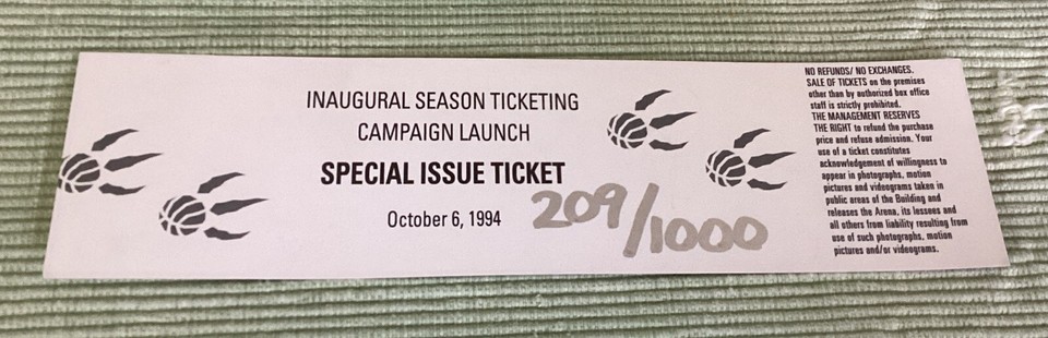 1994 Toronto Raptors Inaugural Season Ticket Launch Special Issue ...