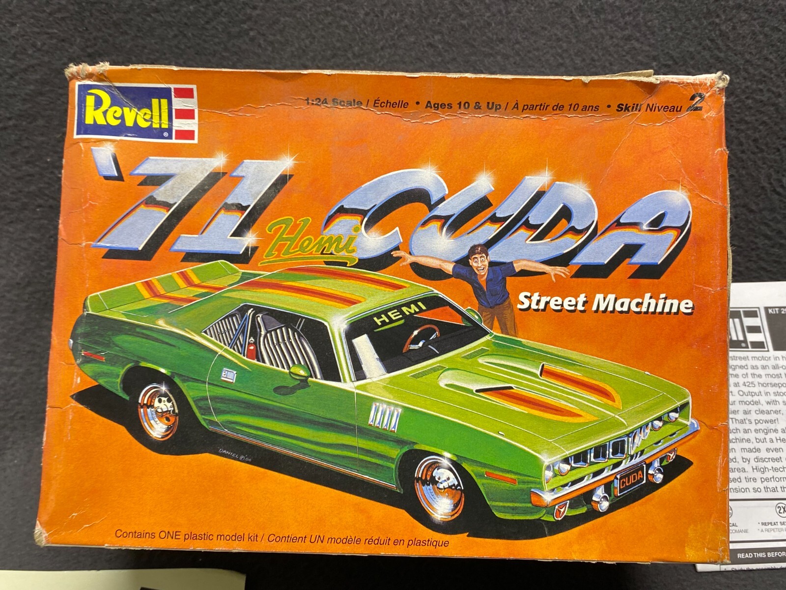Revell '71 Cuda Street Machine Model 1/25 Started Painted Body Mopar ...