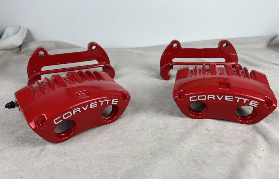 1996 GM OEM C4 Corvette Grand Sport Red Front Brake Calipers J55 with ...