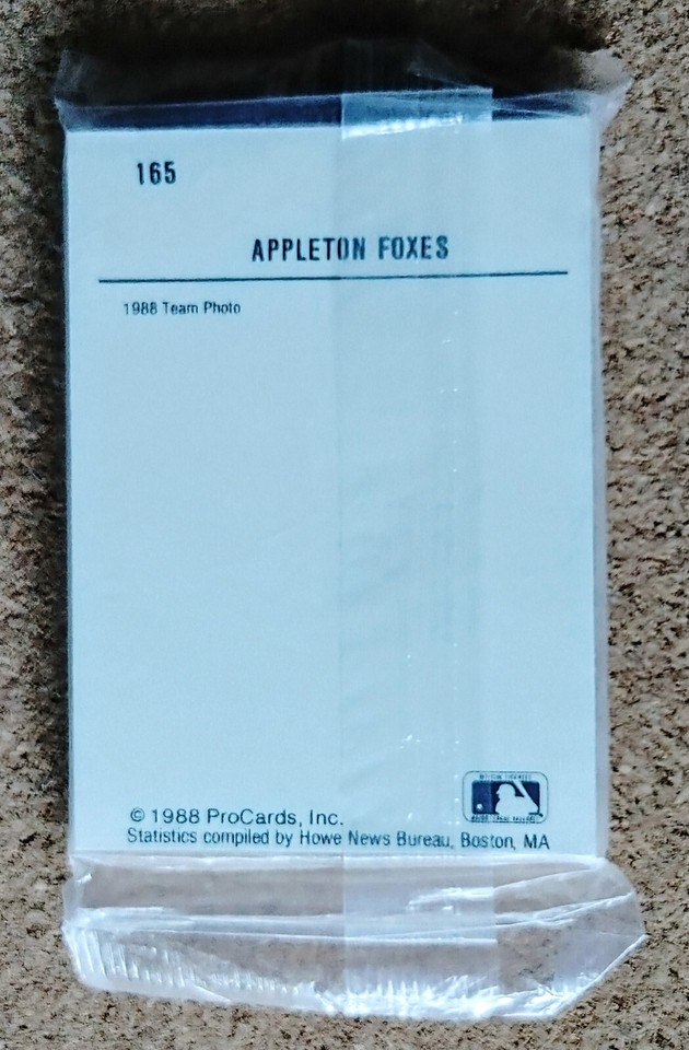 1988 Appleton Foxes (ProCards) Sealed Team Set ~ Tom Gordon ~ Terry ...