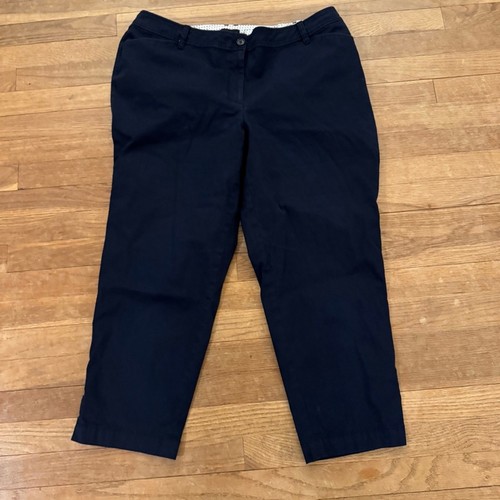 Talbots Perfect Crop navy blue chino pants size 16 b5 | eBay