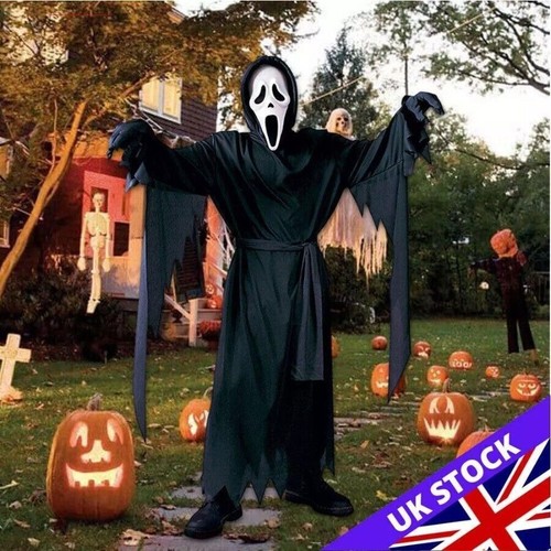 Halloween Children's Screaming Ghost Face Costume Costume White Mask and Knife | eBay