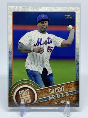 50 Cent 2015 Topps Series One First Pitch Insert #FP-14 New York Mets ...