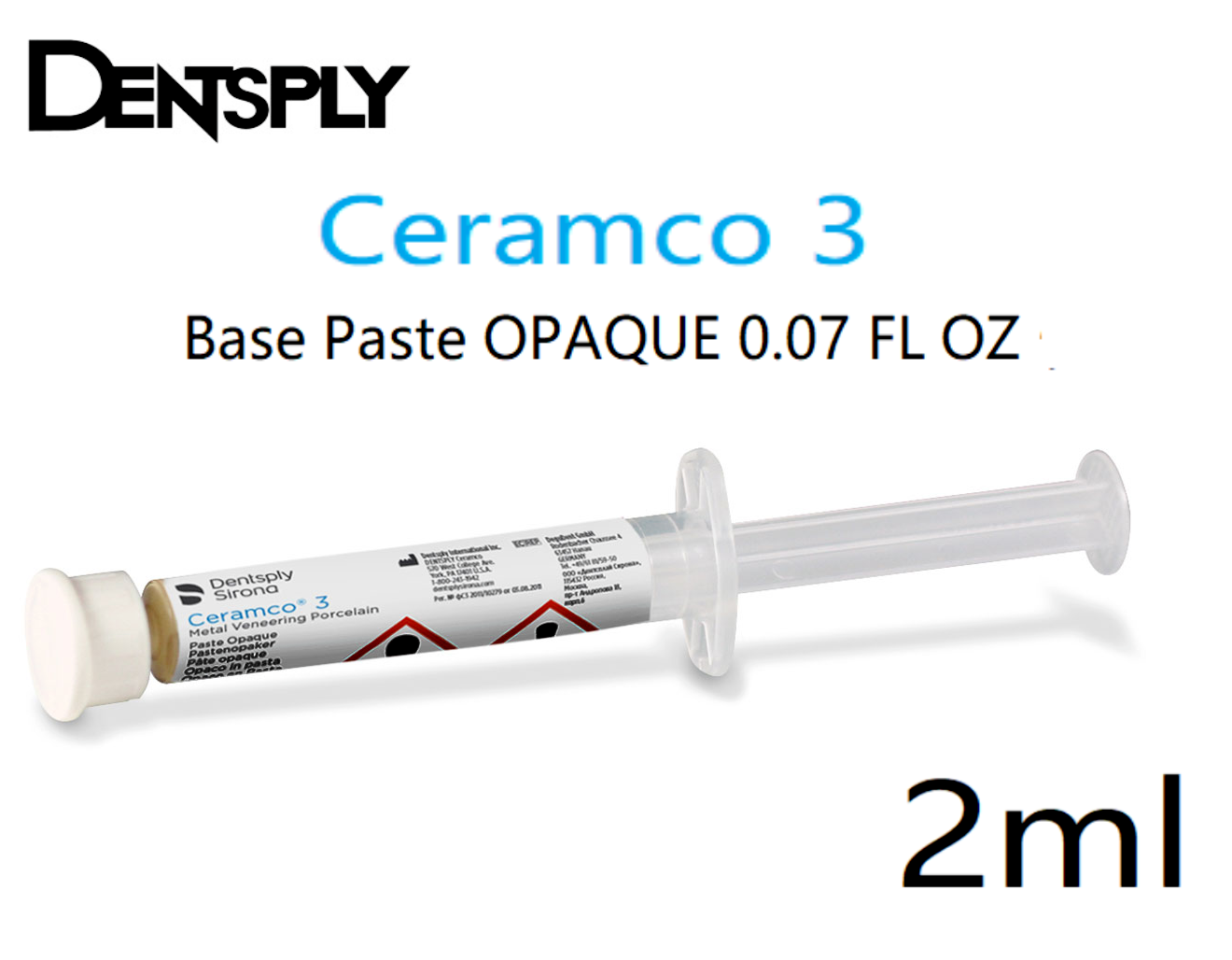 5 x Dental Ceramco3 Base Paste Opaque 2ml 0.07fl oz. by DENTSPLY SIRONA ...