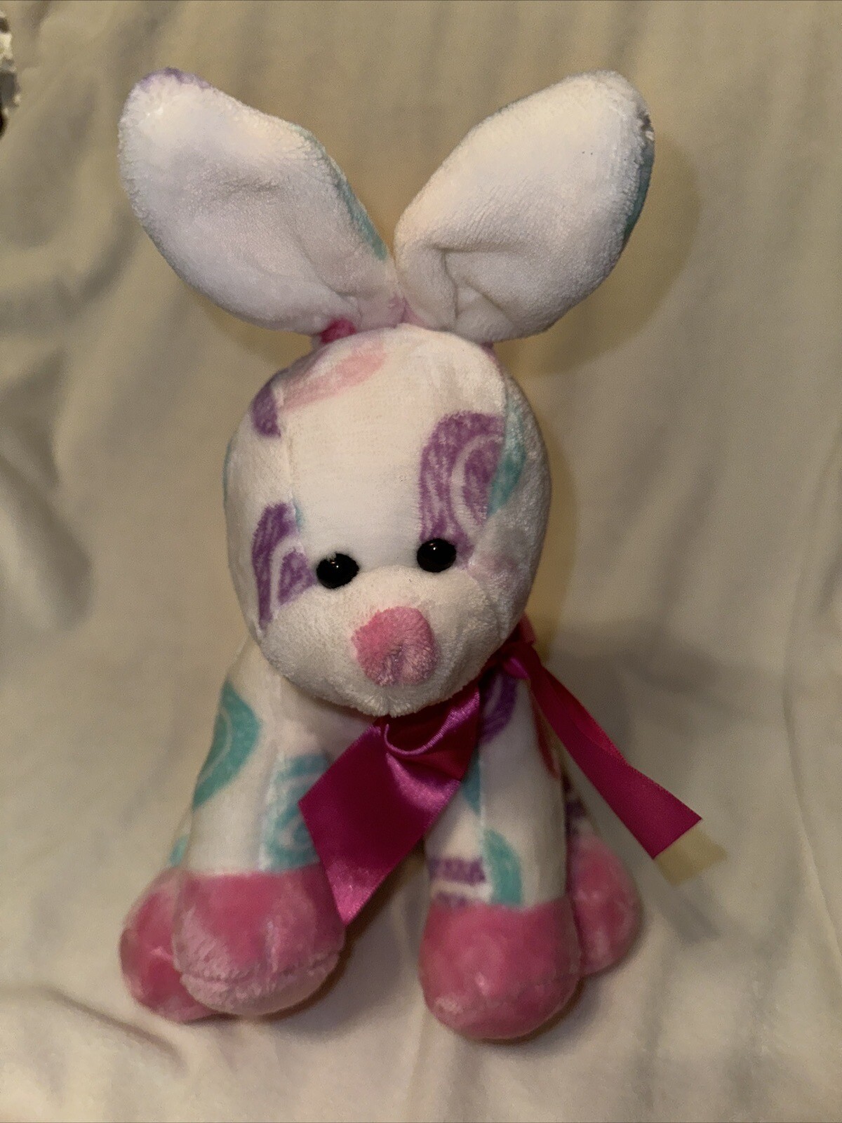 Hug & Luv Bunny Rabbit Plush Easter Stuffed Animal Toy Pastel Bullseyes ...