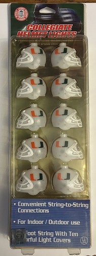 Miami Hurricanes Vintage Collegiate Helmet String Lights Indoor/Outdoor ...