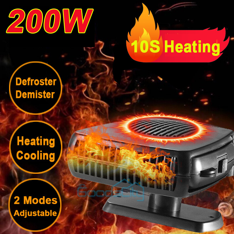 200W Portable Electric Car Heater 12V DC Heating Fan Defogger Defroster ...