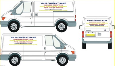 LARGE VAN VINYL LETTERING SIGN WRITING KIT 3 COLOURS BEST ADVERTISING ...