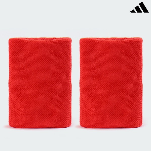 adidas Tennis Wristband L Unisex Sports Racket Band Sweatband Red 2pc ...