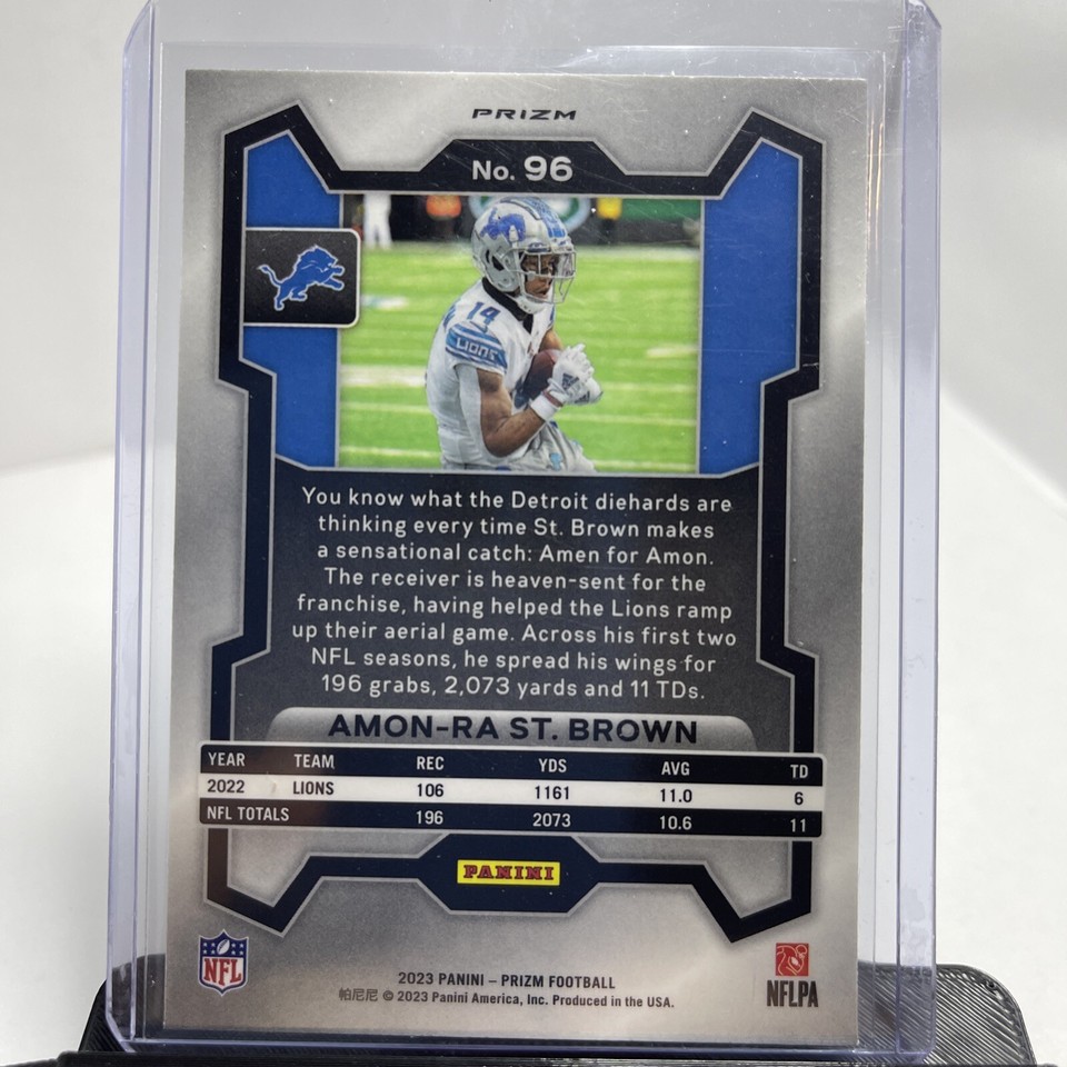 2023 Panini Prizm Football Amon-Ra St. Brown Green hyper Prizm | eBay