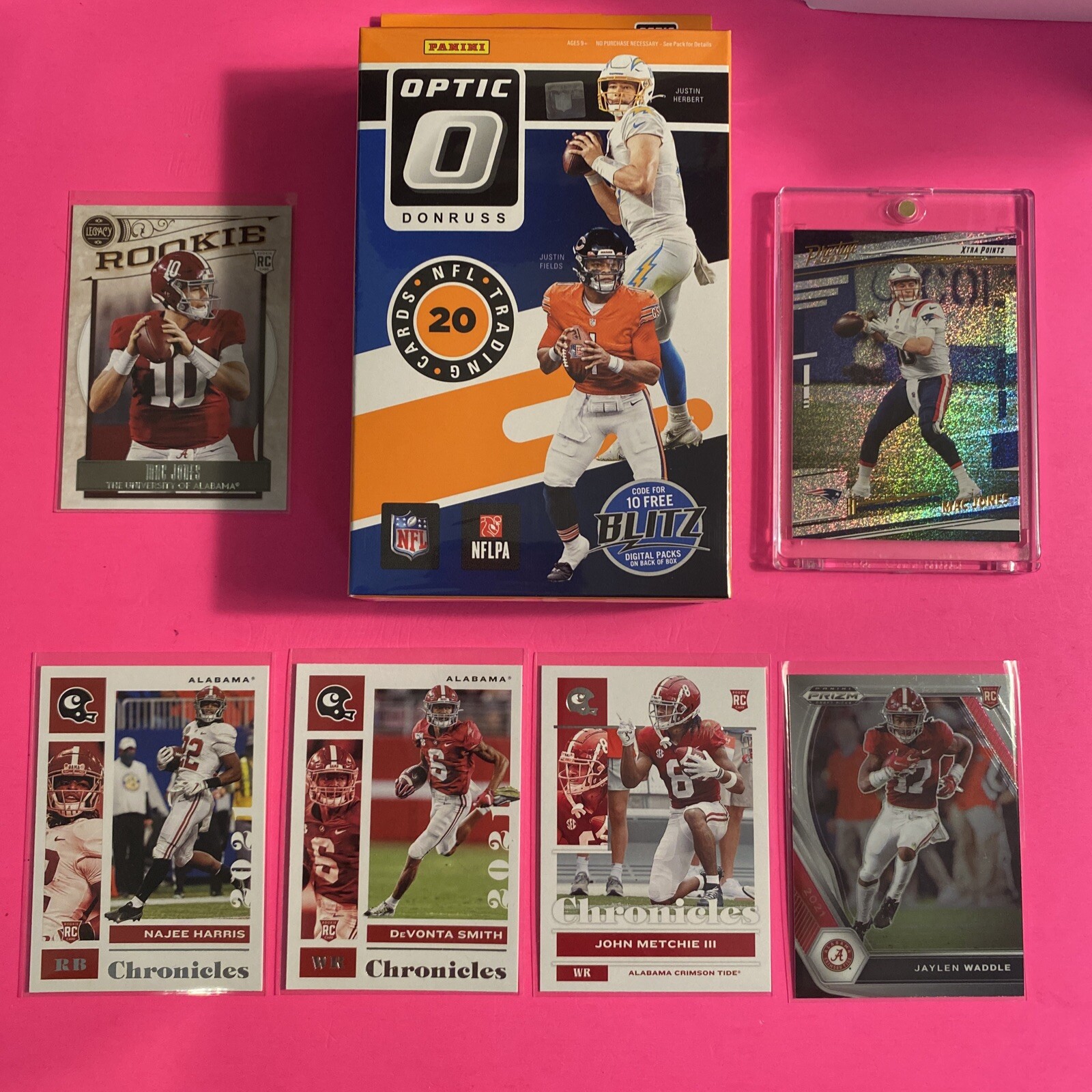 🎆Mac Jones RC + Galaxy SP Alabama RCs 20 Card Nfl Optic Box ⭐️⭐️Najee ...