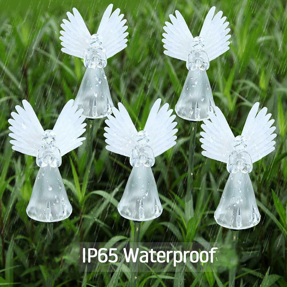2 Pack Solar Powered Angel Lights Outdoor Decorative Light For Garden ...
