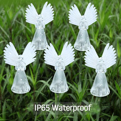 2 Pack Solar Powered Angel Lights Outdoor Decorative Light For Garden ...