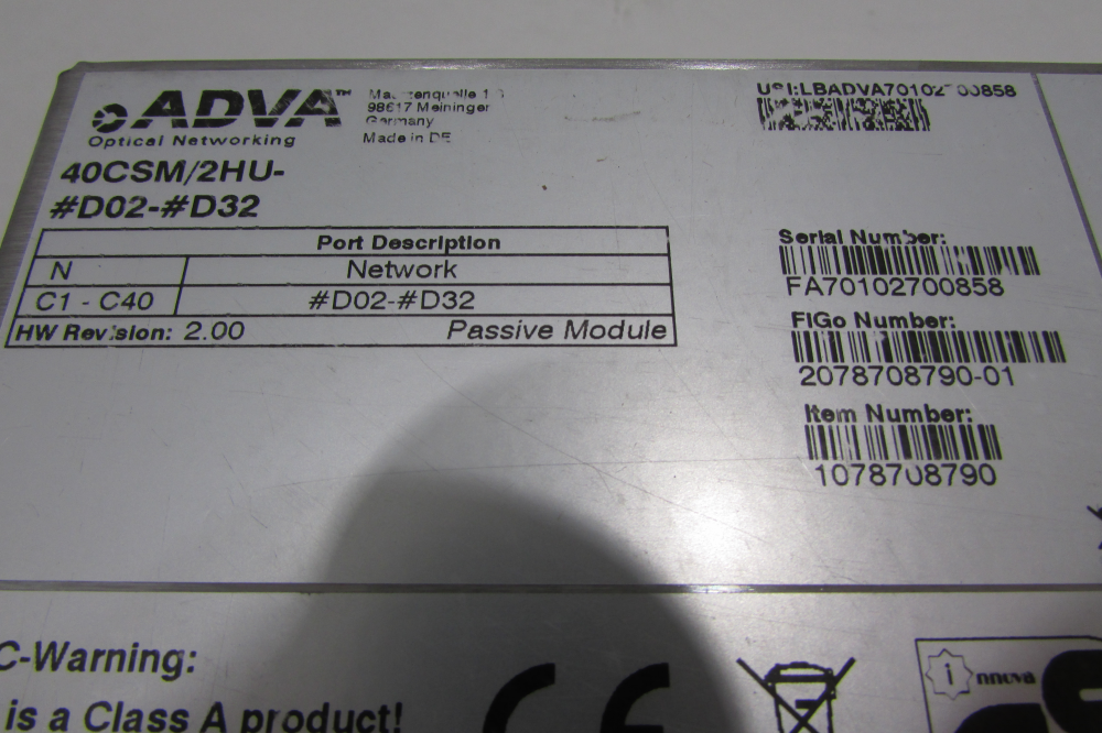 Adva 40CSM/2HU-#D02-#D32 1078708790-2.00 40-PORT MUX/DMX CHANNEL ...