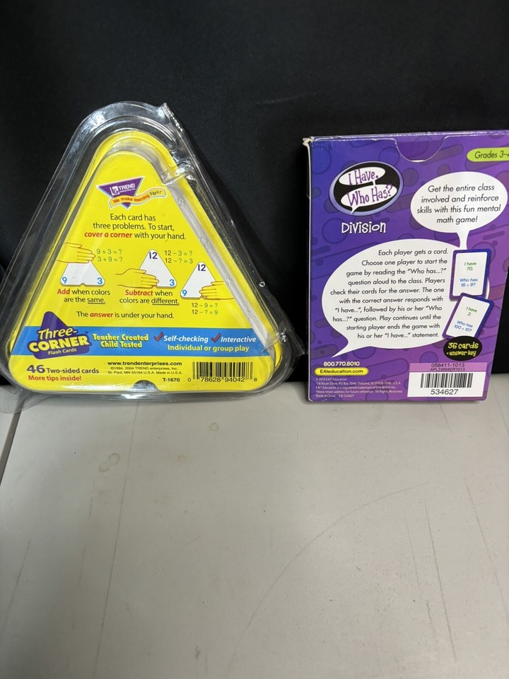 Three-Corner Addition and Subtraction T1670. EAI Division Flash Cards 1 ...