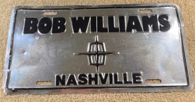 Bob Williams Lincoln Dealer Booster License Plate Nashville Tennessee ...