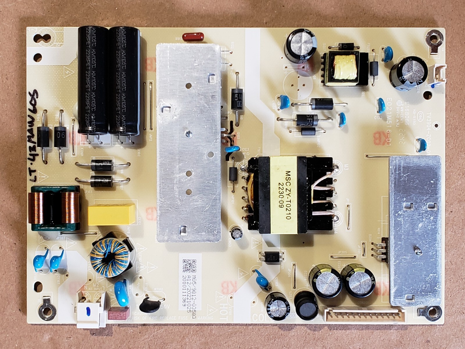43" Jvc Power Board LT-43MAW605 TV | TV3903-ZC02-01 | eBay
