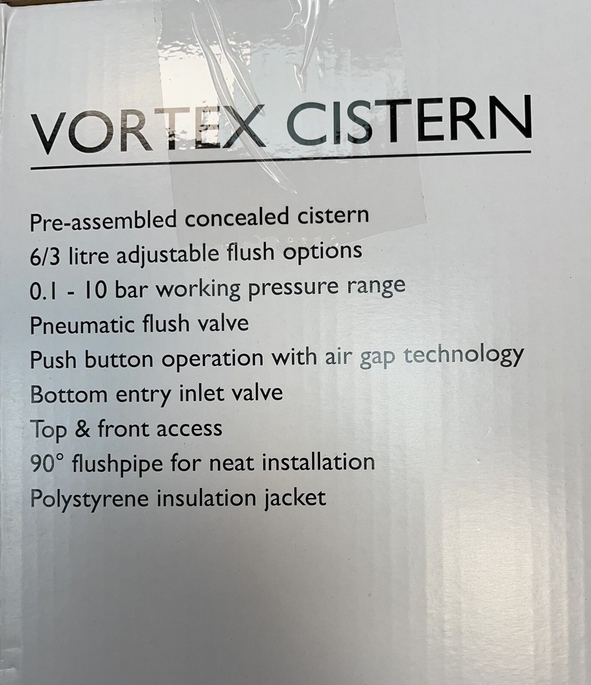 Tavistock Vortex Pneumatic Air Concealed Dual Flush WC Toilet Furniture ...
