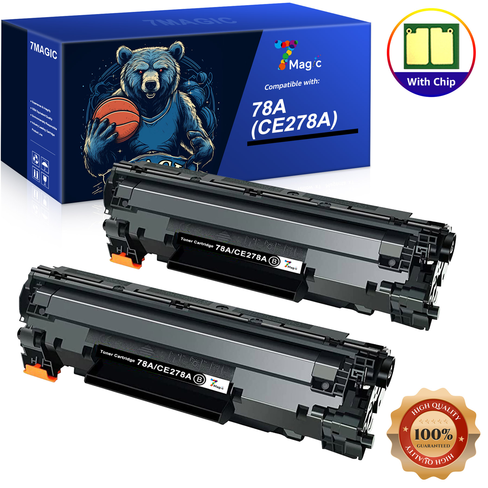 2PK CE278A For HP 78A Black Toner Cartridge Laserjet P1606dn 1536dnf ...