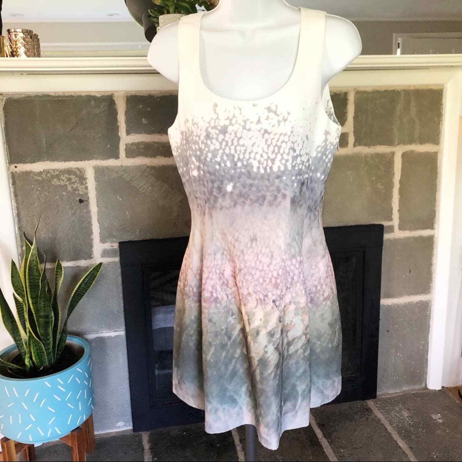 STYLESTALKER Dress Sedgwick Ombre Snake Print 6 White… - Gem