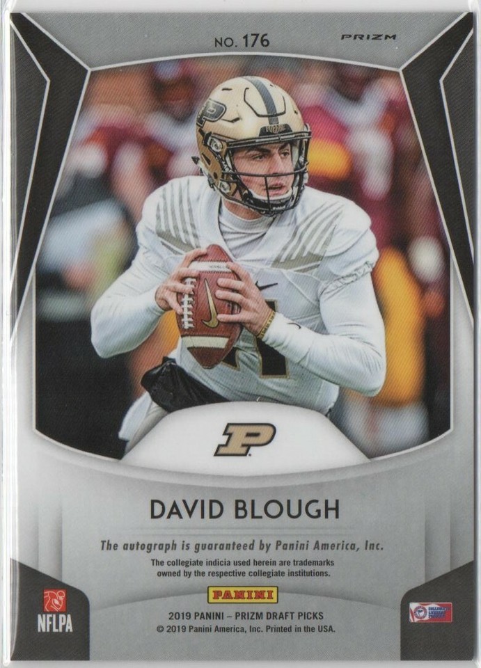David Blough 2019 PANINI PRIZM DRAFT PICKS Silver Prizm Autograph RC ...