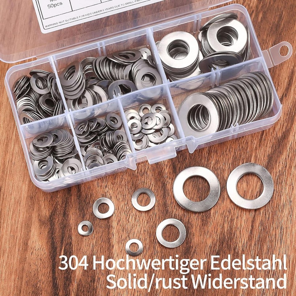 Wave Spring Washers, 300 Pcs 304 Stainless Steel Curved Spring Washers ...