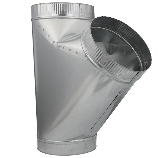 8" to 2x 8" Wye Split Angle-Branch Galvanized-Steel Pipe HVAC Duct Boot ...